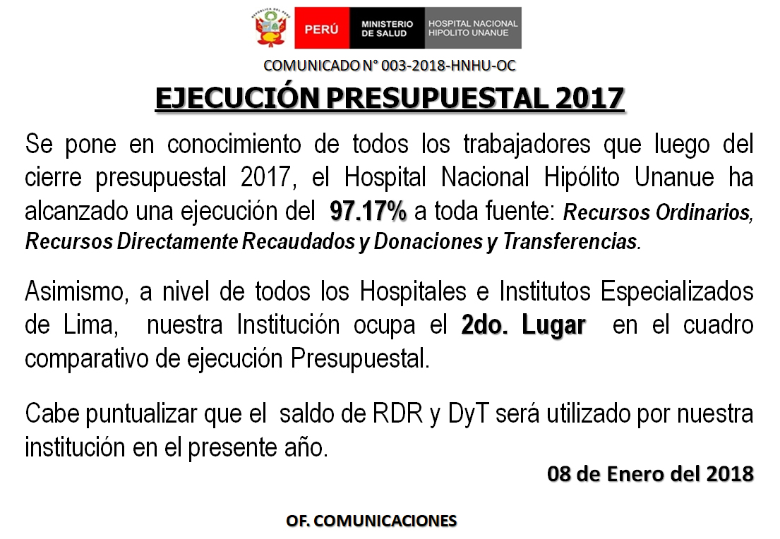 COMUNICADO 03-2018-HNHU-OC - Hospital Nacional Hipólito Unanue